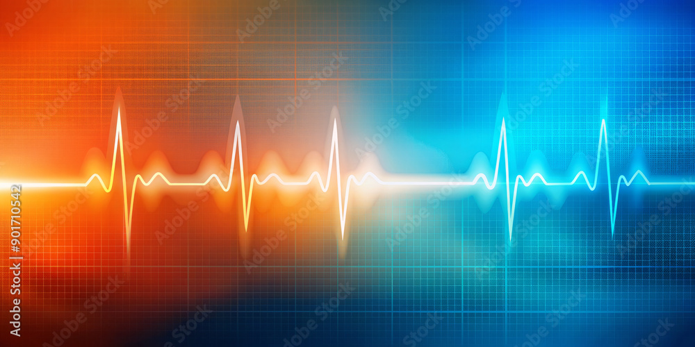A live electrocardiogram (ECG) waveform goes from red on the left to ...
