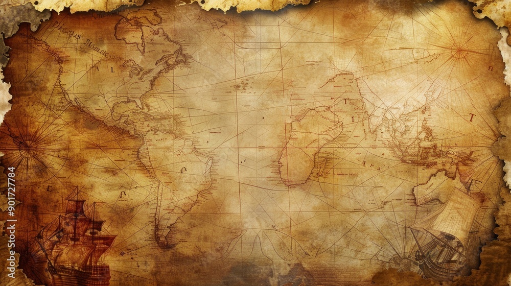 aged treasure map background Stock Illustration | Adobe Stock