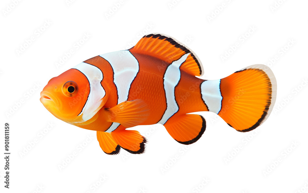 Vibrant clownfish in a coral reef setting, perfect for marine life and ...