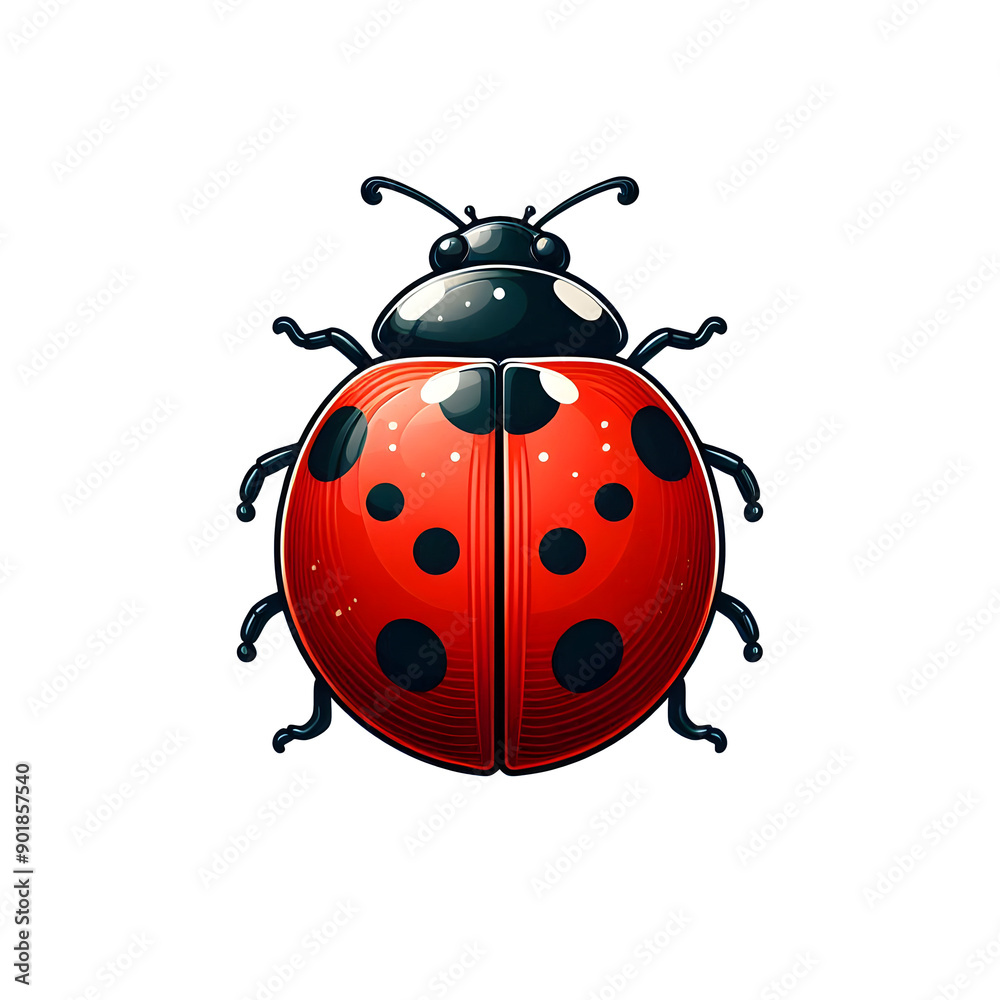 ladybug vector illustration top view design isolated on a transparent ...