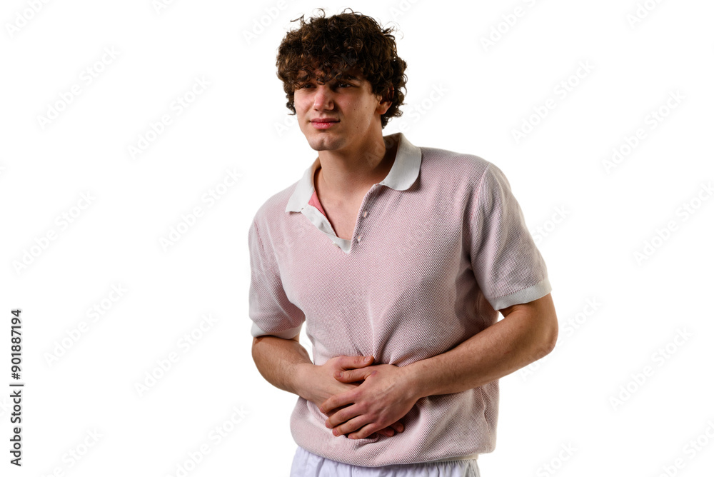 Appendicitis. Suffering from severe inflammation of appendix. Feeling ...