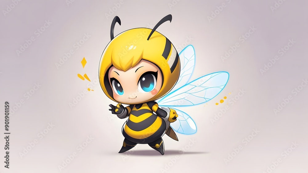 Chibi Cute Animal, Bee. Stock Illustration | Adobe Stock