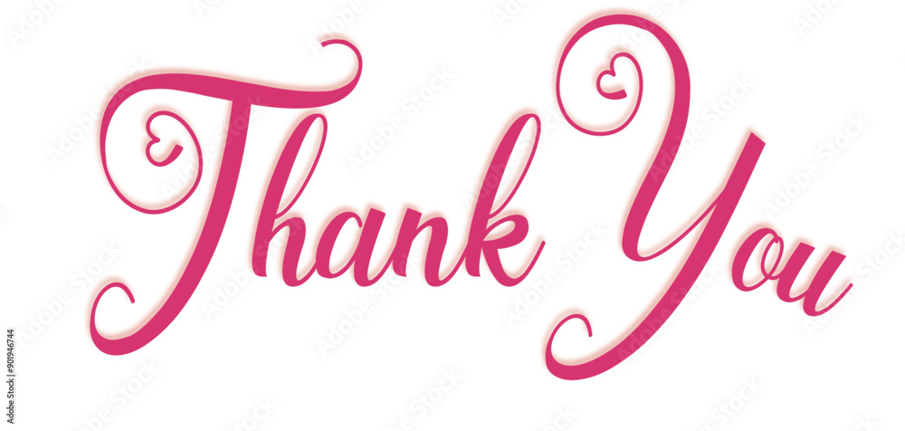 Thank you - parola grazie scritta in inglese - colore rosa - immagine ...