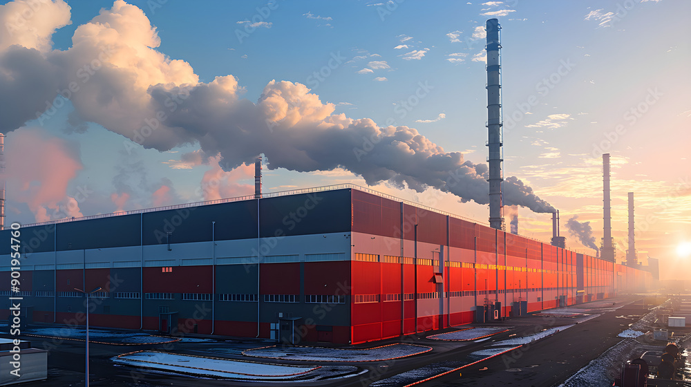 modern industrial landscape, advanced manufacturing facility, logistics ...