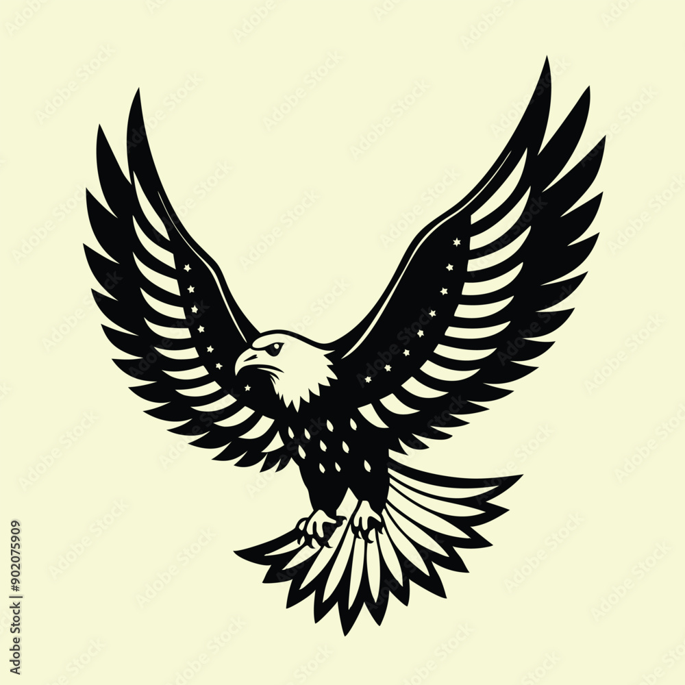 Adobe Illustrator Artwork. Elegant American bald eagle vector ...