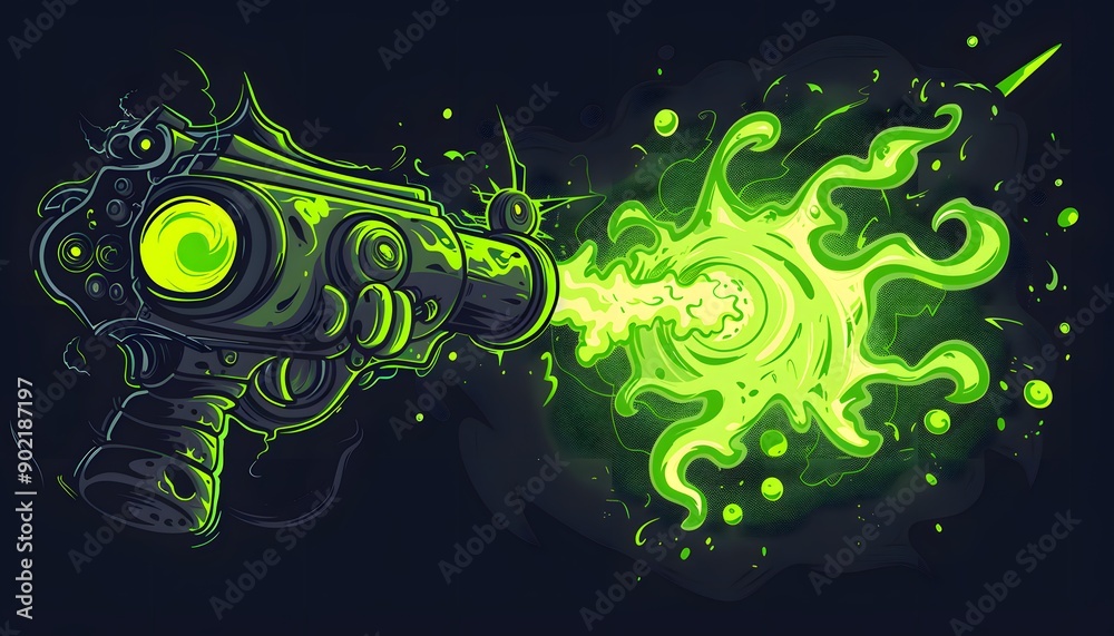 Gun shot with fire and smoke. Weapon firing effects. Vector realistic ...