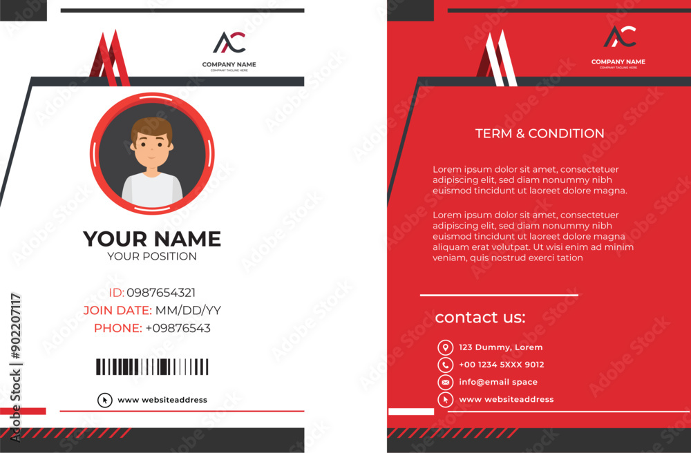 Id card design template business identity card design employee Front ...