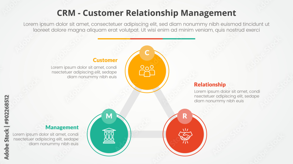 CRM customer relationship management infographic concept for slide ...