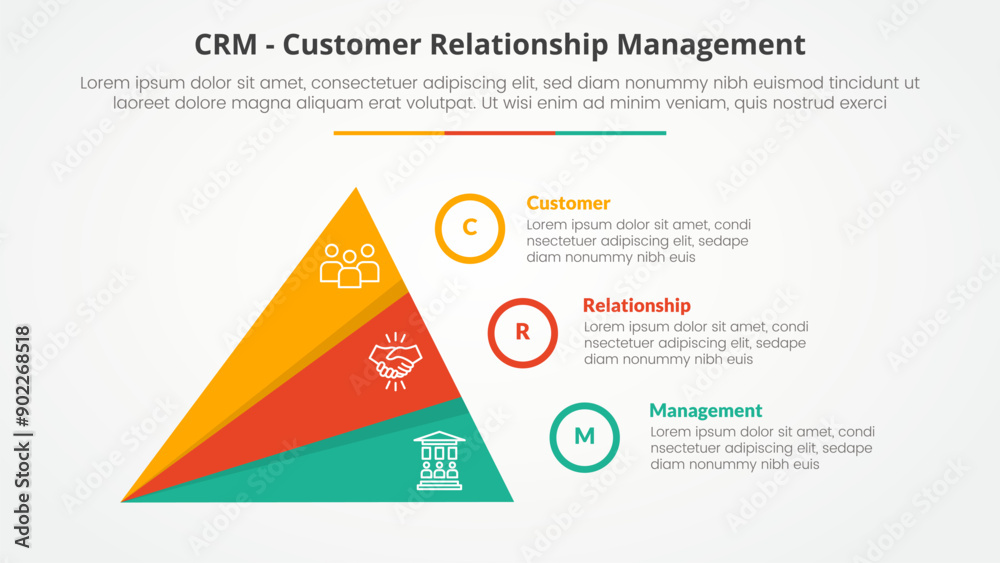 CRM customer relationship management infographic concept for slide ...