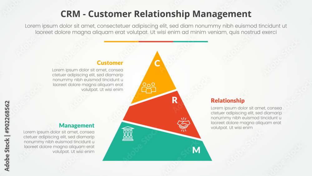 CRM customer relationship management infographic concept for slide ...