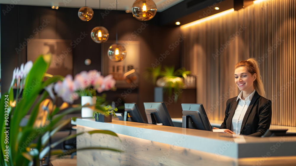 front desk staff at hotel Stock Photo | Adobe Stock