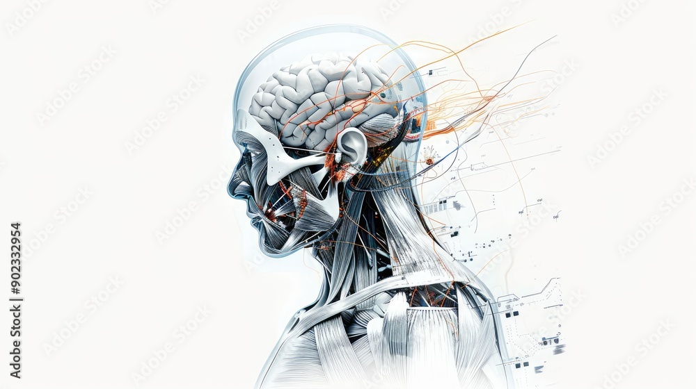 Futuristic Muscle Anatomy in 32K Digital Art with Transparent Overlay ...