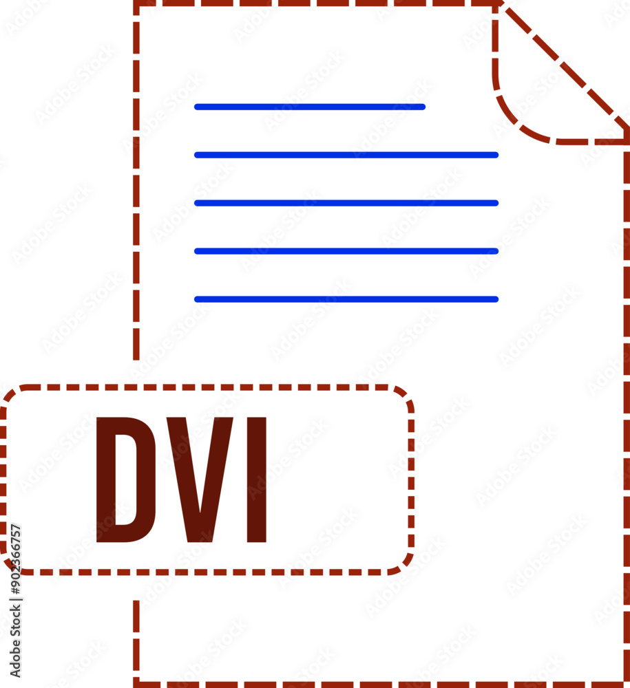 DVI File format icon dashed outline Stock Vector | Adobe Stock