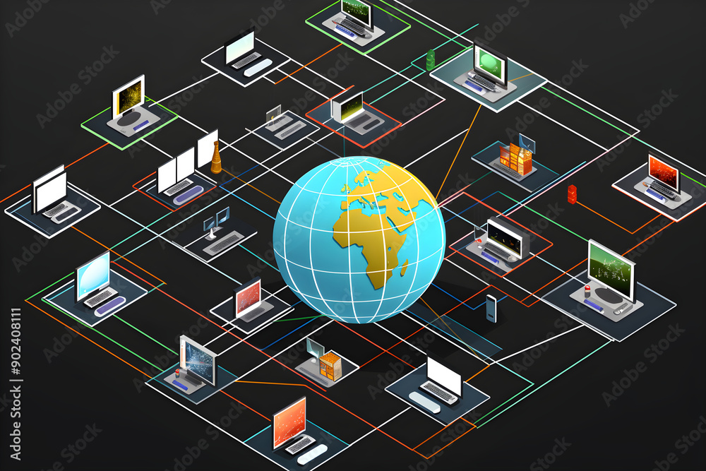 Ethernet Network System: An Illustrated Map of Connected Devices and ...