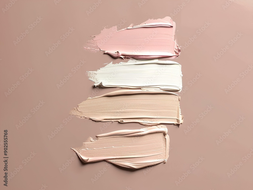 pastel color brush strokes, neutral colors, white background, pink ...
