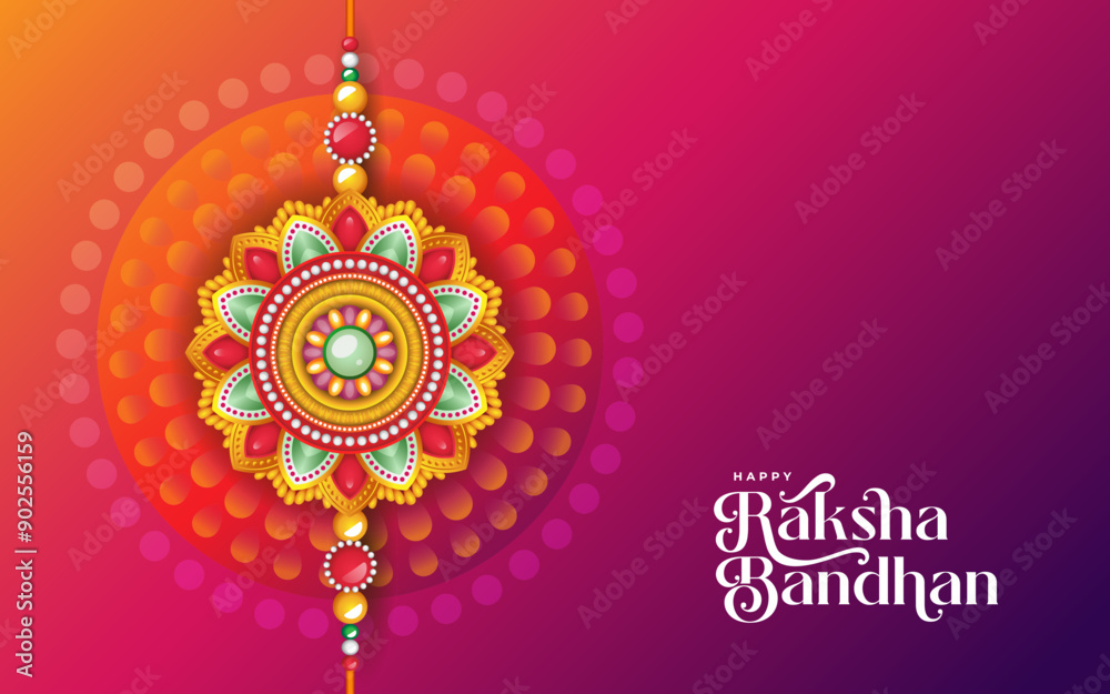 Happy Raksha Bandhan Festival Background Template With Creative Rakhi ...