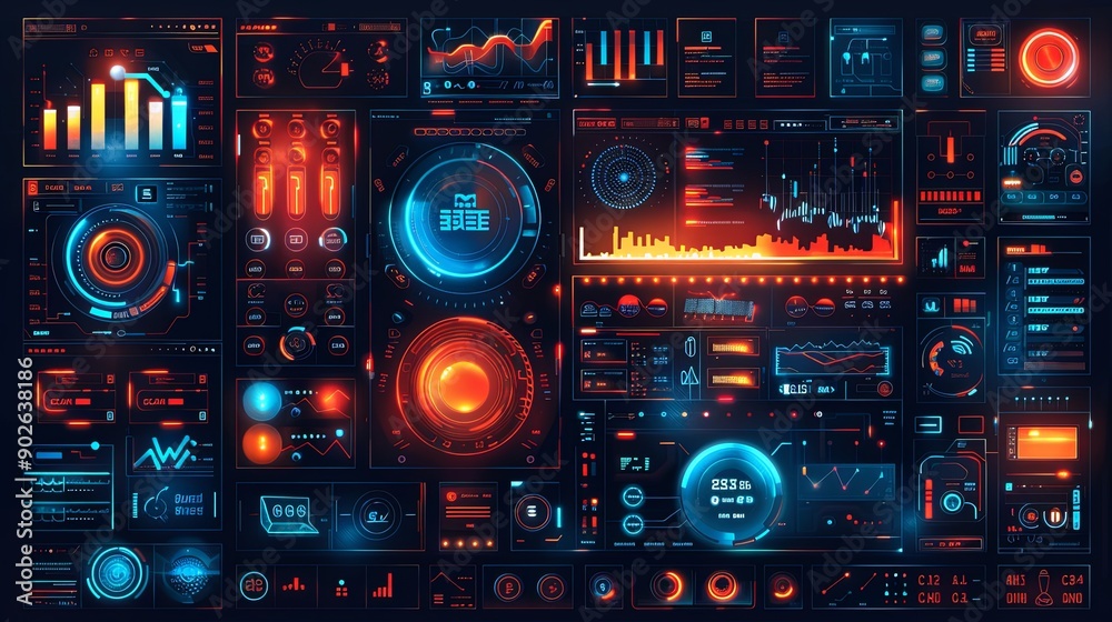 vector, illustration, User interface elements set for Smart home mobile app or web. Kit template ...