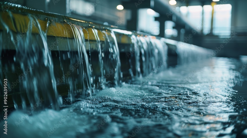The filtration system of a modern wastewater treatment facility ...