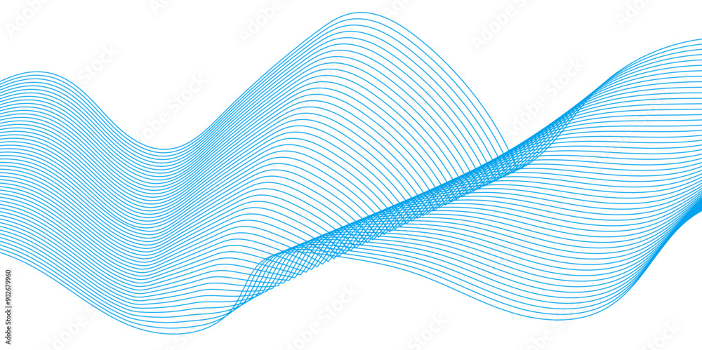 Blue web design bland abstract vector wave stripe line template. swoosh ...