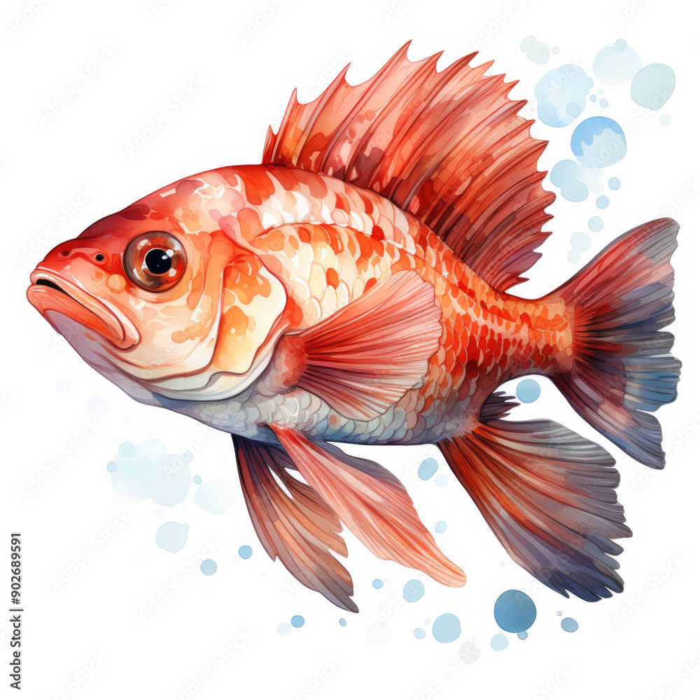 Watercolor Rockfish, clipart Illustration, Generative Ai Stock ...
