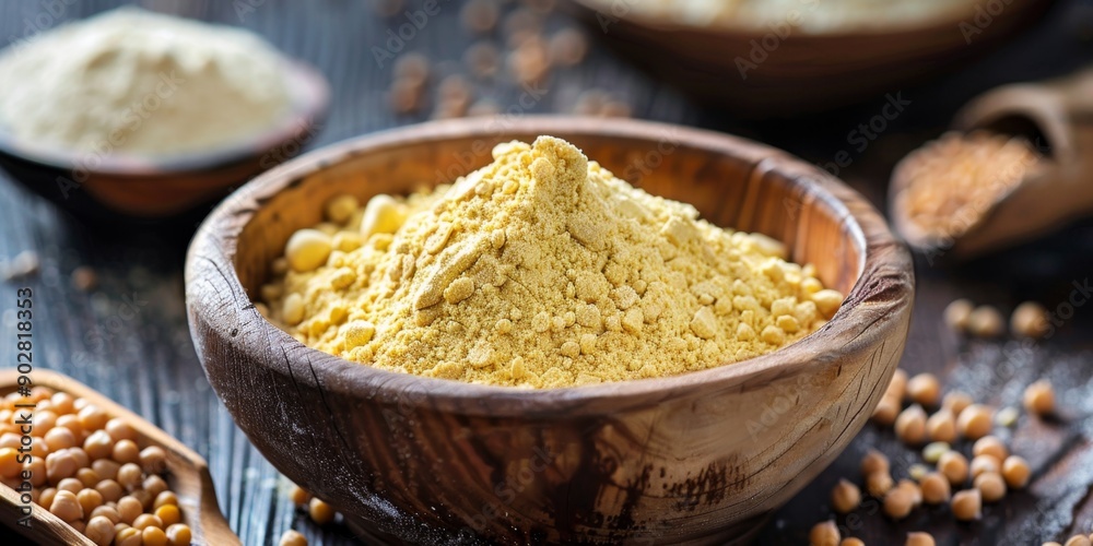 Vibrant Besan Flour Swirls: Creative Marketing Background for Chickpea ...