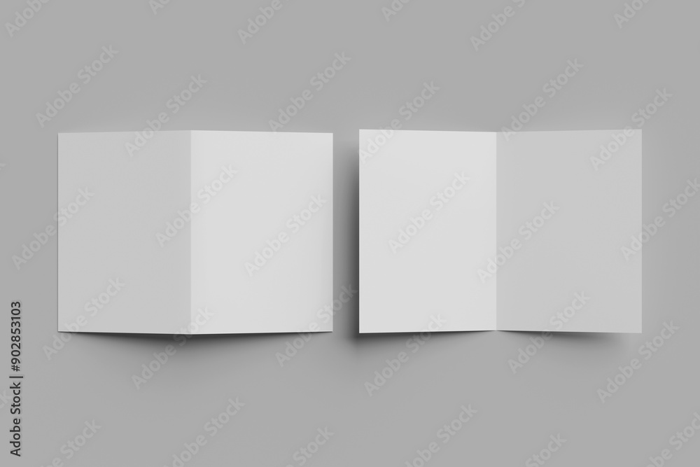 Realistic blank A4 bi-fold brochure for mockup. Stock Illustration ...