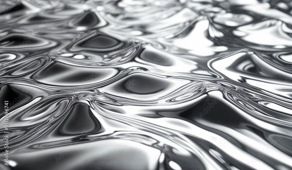 Splashing silver liquid texture background illustration. AI generated ...