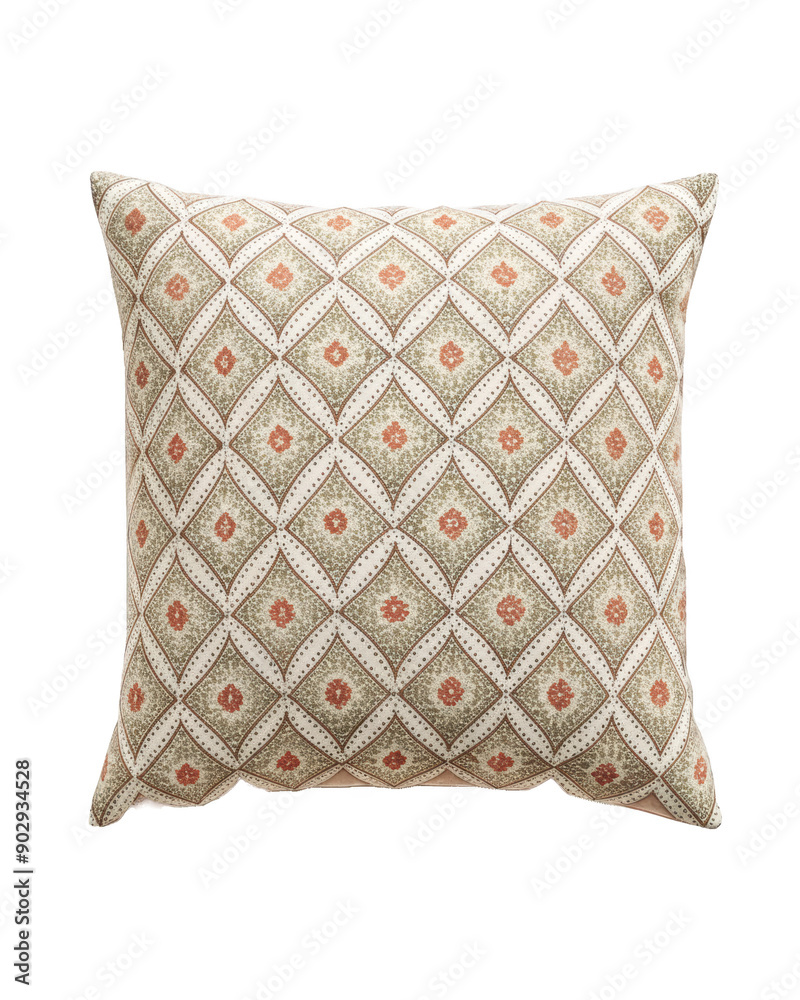 Patterned cushion cover with a geometric design in neutral tones ...