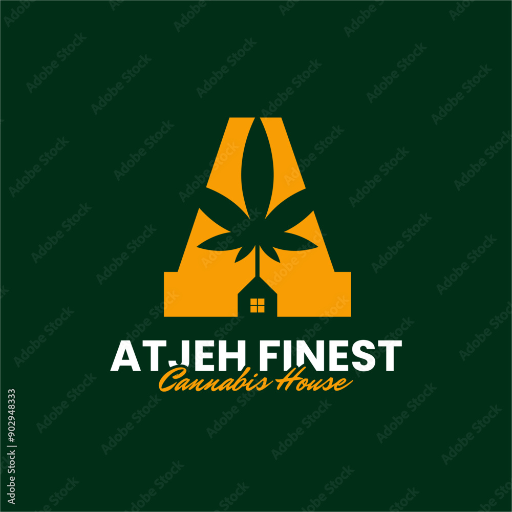 Vector de Stock combination vector of letter A, cannabis marijuana ...