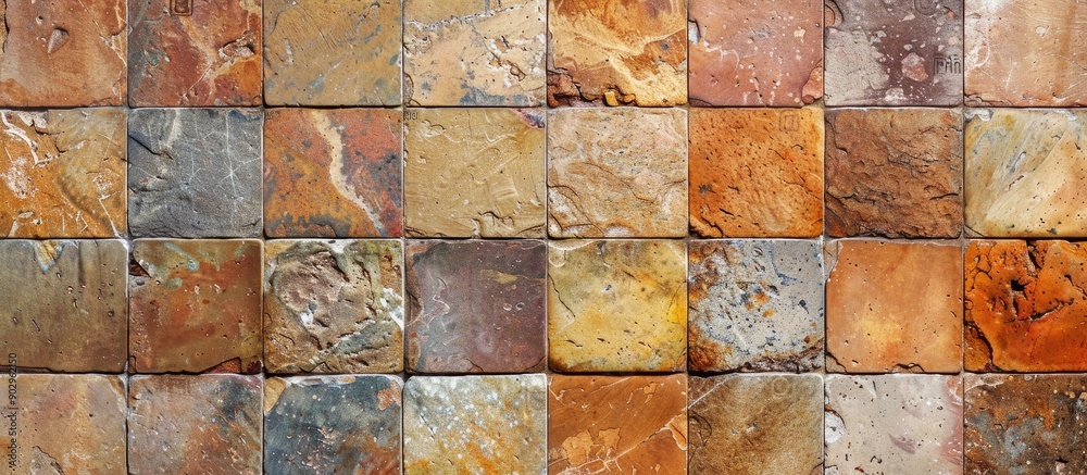 Seamless background with a panorama of brown terra cotta floor tiles ...