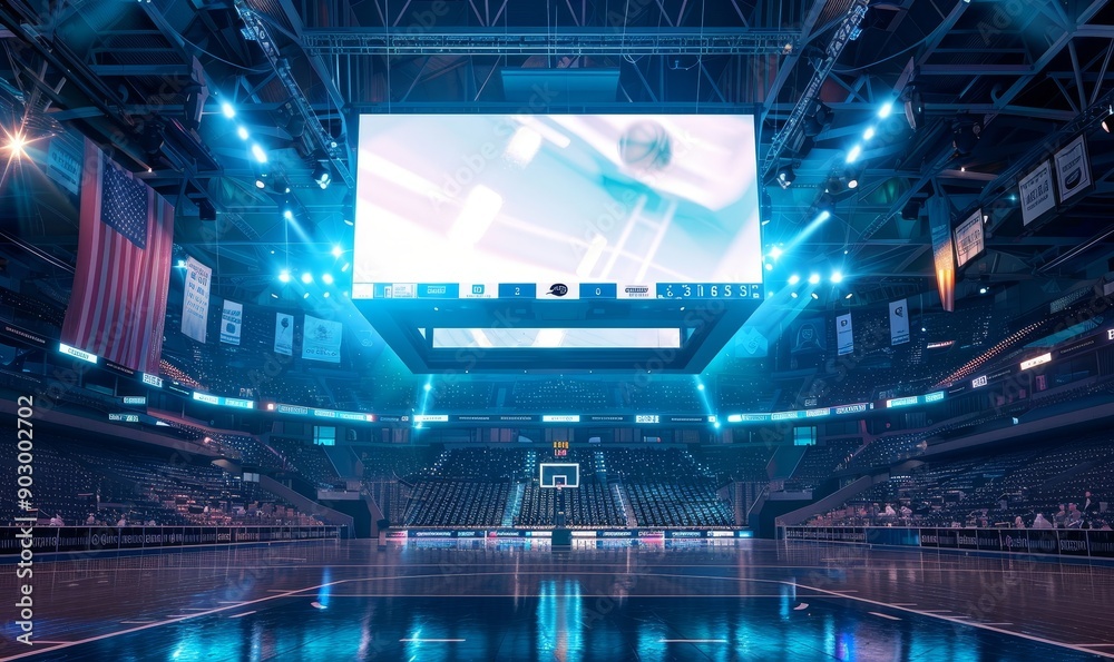 Sports Arena Billboard Blank Mockup Showcase Your Brand or Sponsorship ...