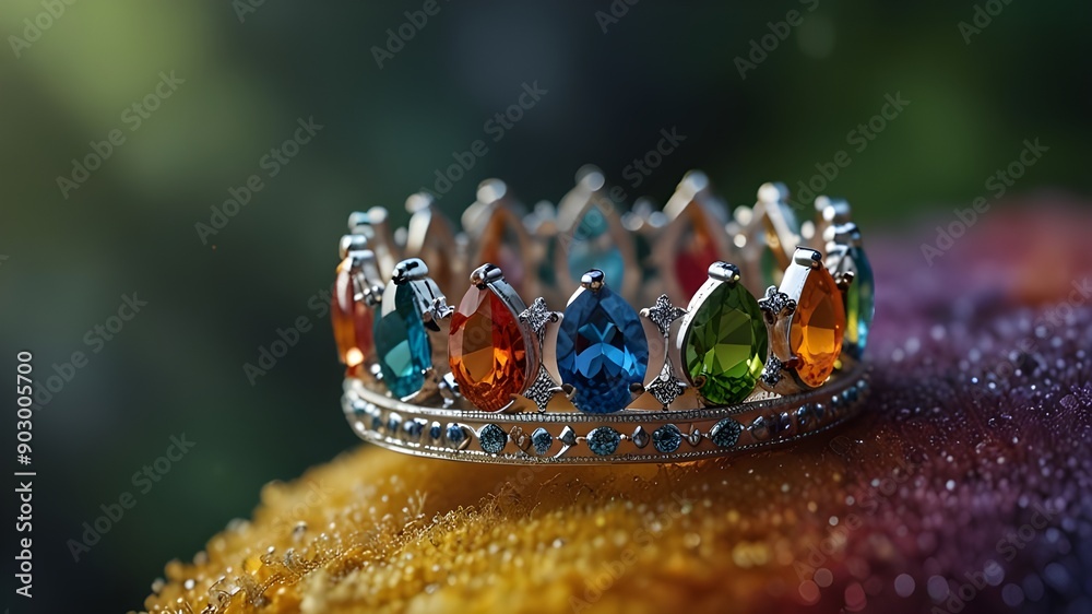 the crown of rainbow-colored jewels. Stock Illustration | Adobe Stock