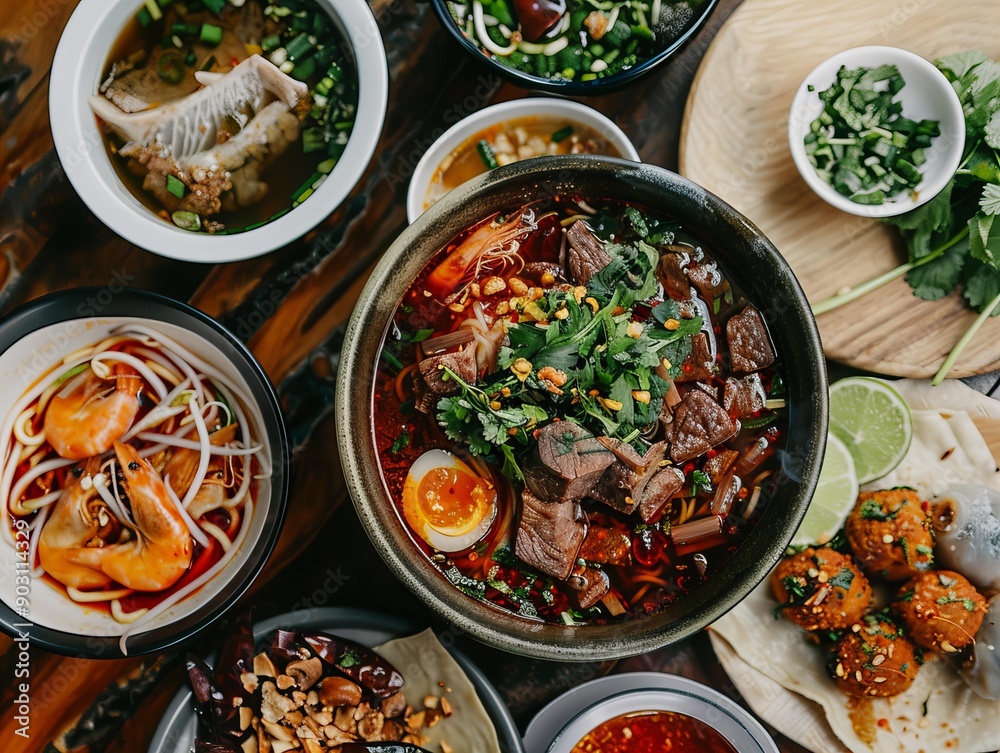 Foto de Stock Bun Bo Hue. The most popular Vietnamese dishes. A spicy ...