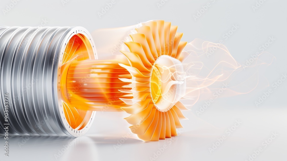 Sectional view of a complex thermal transfer system with multi-layered ...