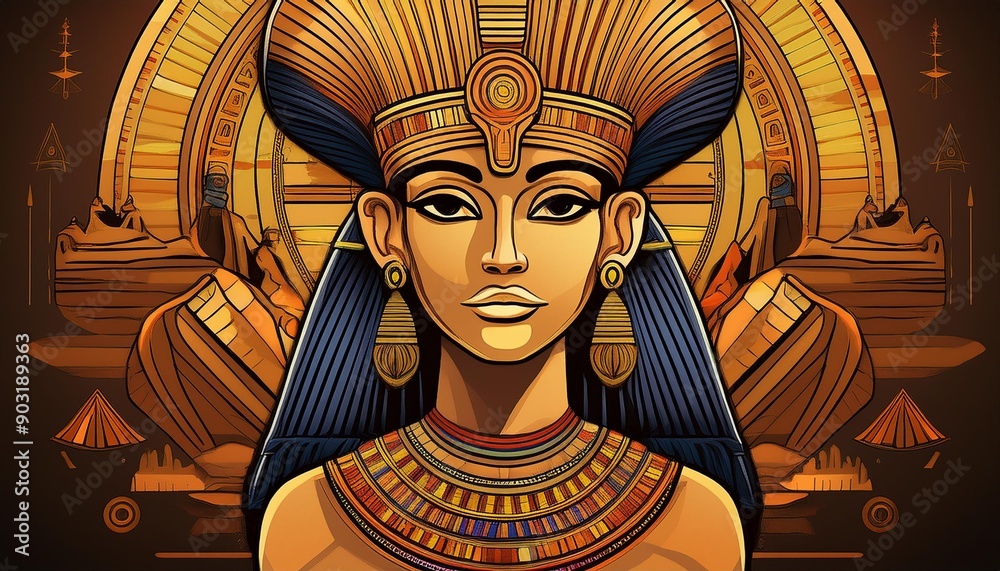 Colorful background with ancient Egyptian gods Stock Illustration ...
