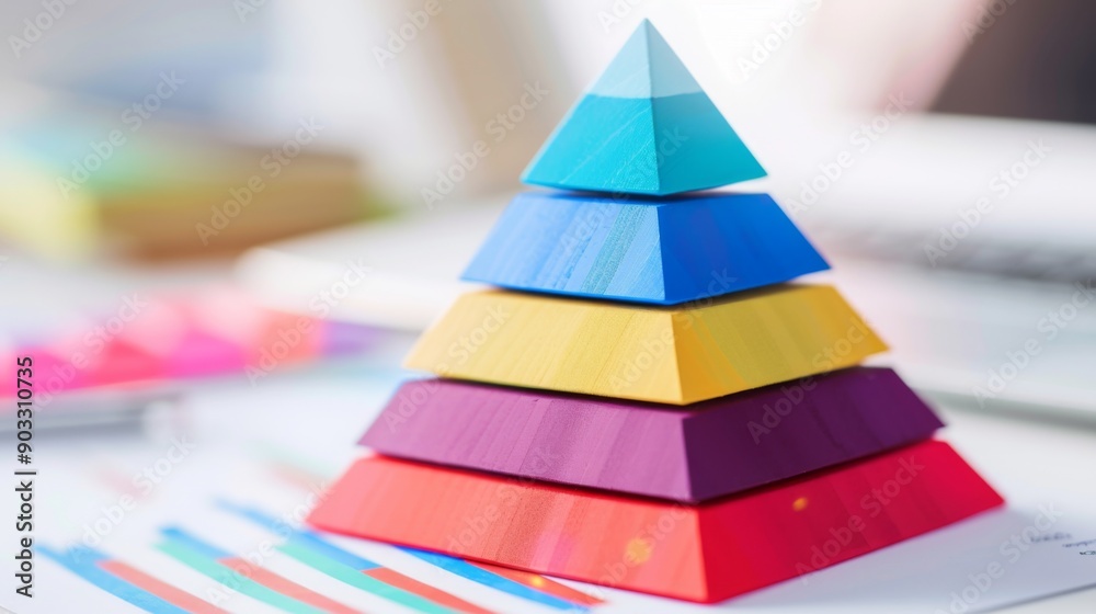 3D pyramid chart illustrating the hierarchy of business model ...