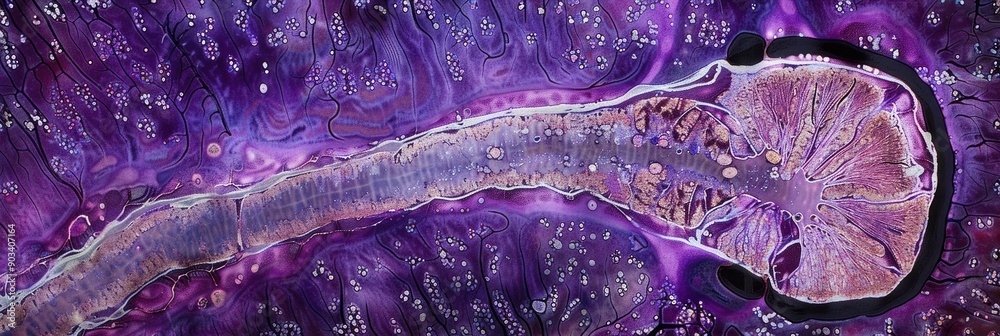 Cervical Spinal Cord Cross Section Stained with Crescent Violet Showing ...