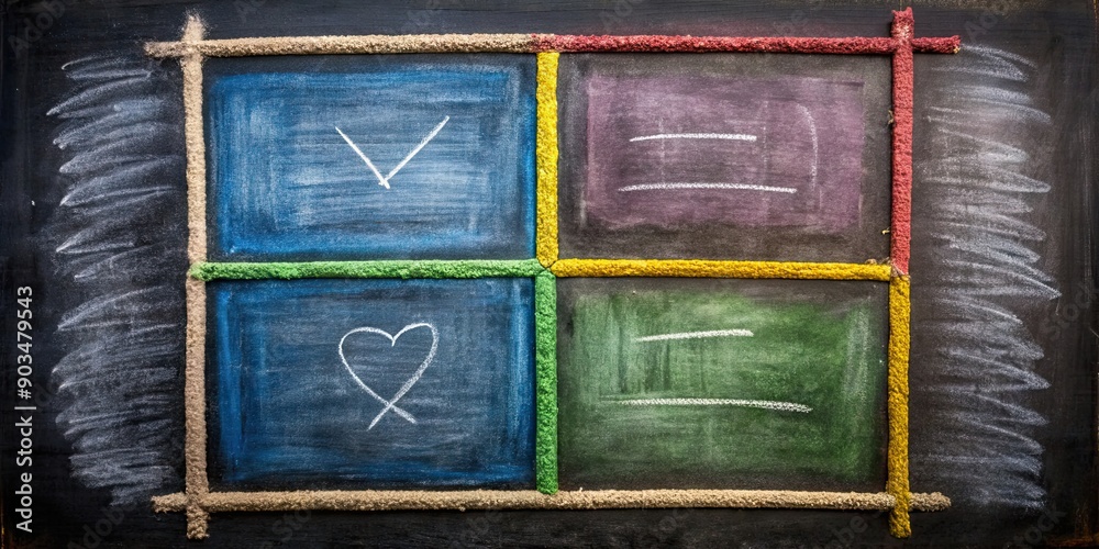 Chalk drawing of the Johari Window for community engagement, chalk ...