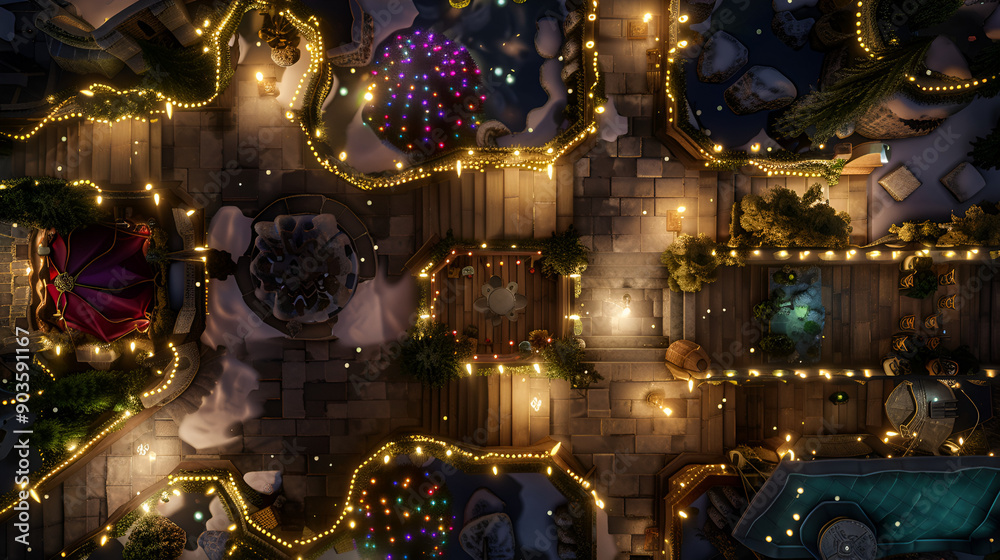 Ilustración de Stock Christmas Battle Map - DnD, RPG Map for Dungeons ...