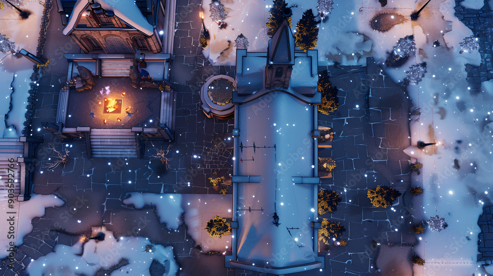 ภาพประกอบ Stock Christmas Battle Map - DnD, RPG Map for Dungeons and ...