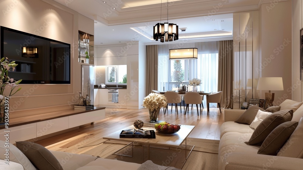 Streamlined Modern Living Room Interior Design inspired by Bauhaus and ...