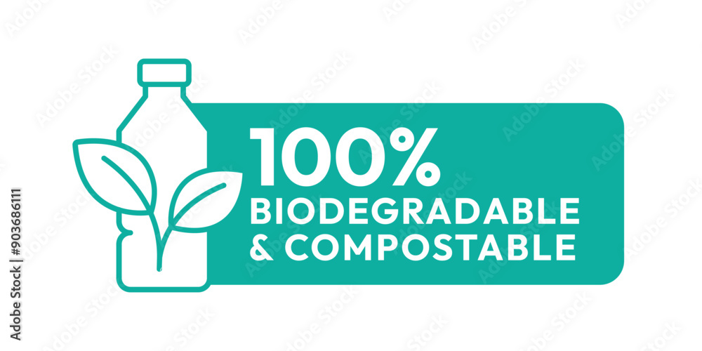 Biodegradable packaging icons. Biodegradable logo, badge, icon, sticker ...