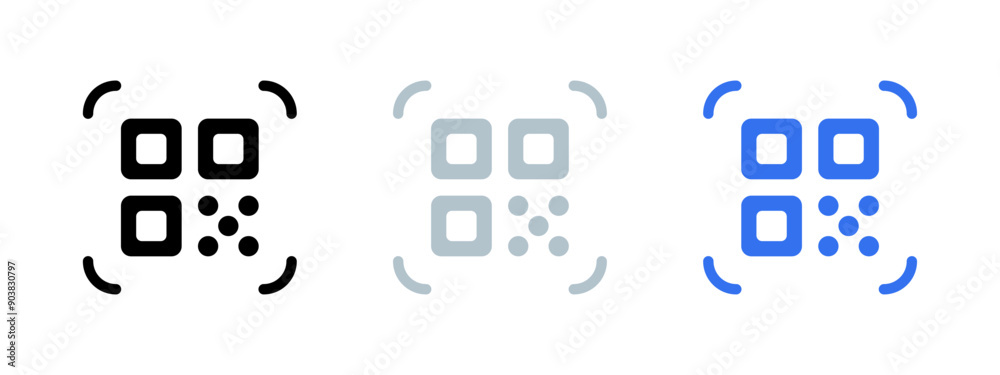 QR code icon. QR scanner vector illustration. Barcode symbol. Mobile ...