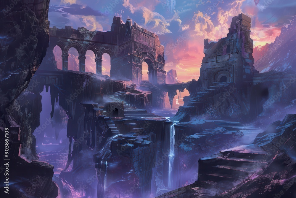 Ancient ruins of a forgotten civilization shrouded in mystery and magic ...