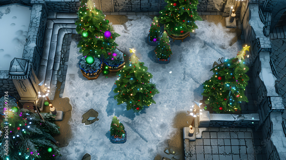Christmas Battle Map - DnD, RPG Map for Dungeons and Dragons, Game ...