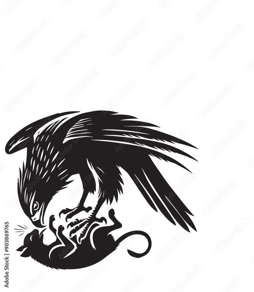 Red-tailed hawk Silhouette, Eagle Clipart, Red-tailed hawk bending ...