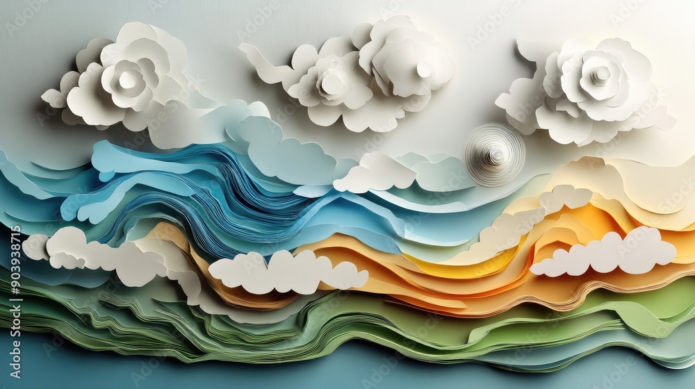 Exploring Earth's Atmosphere: Paper Art Depiction of Atmospheric Layers ...