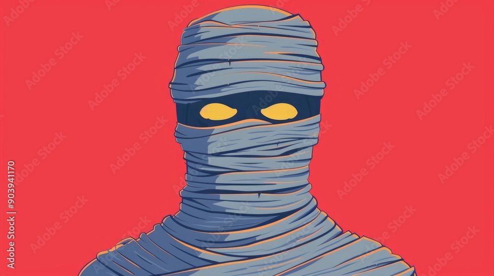 Striking depicting the unwrapping of a mummy showcasing the spooky ...