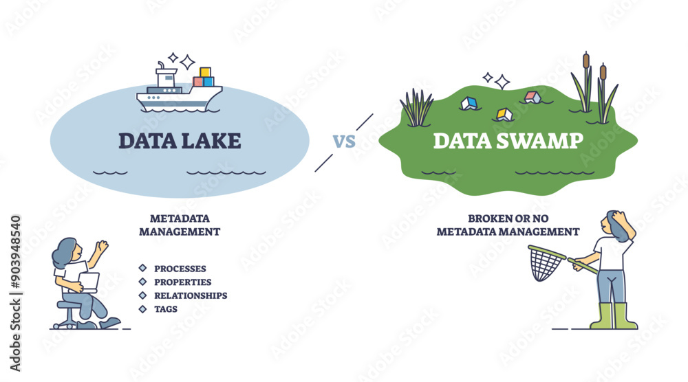Data lake vs swamp as file management systems comparison outline ...