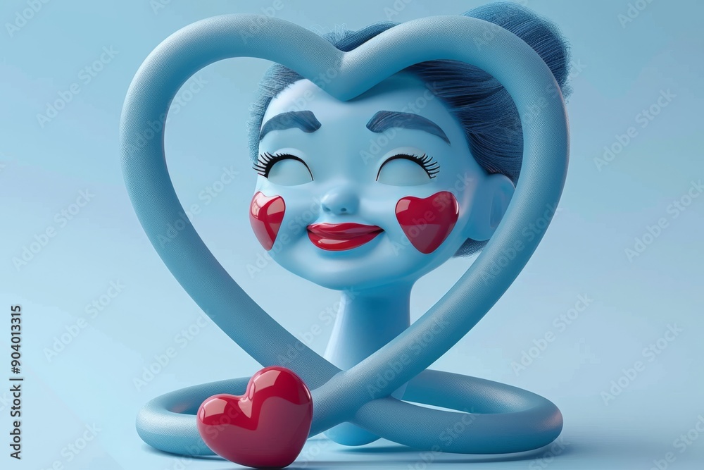 Heart shaped character with a happy face symbolizing love and healthcare in a friendly animated ...